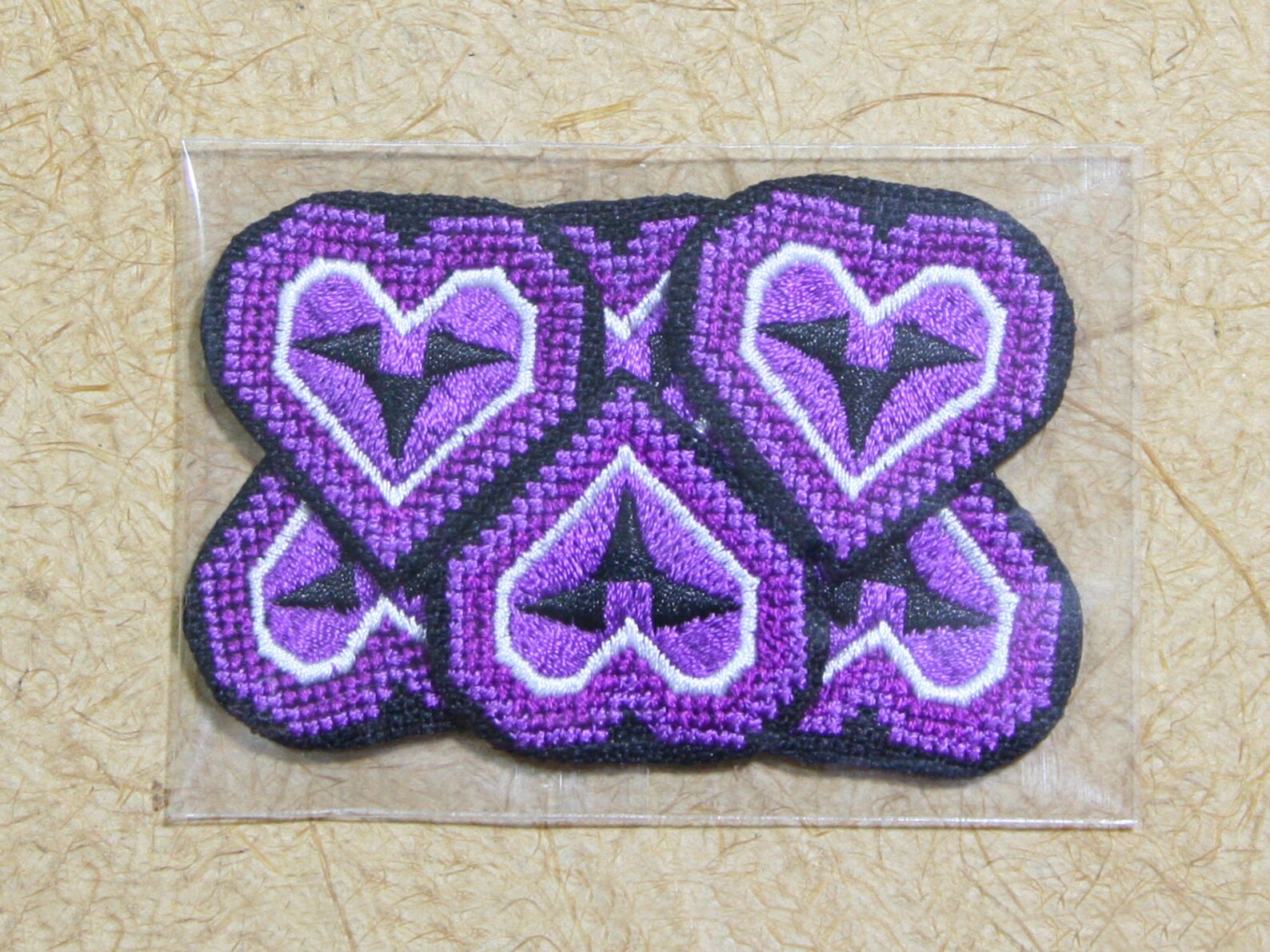 6 Pc 4x4 Cm Hmong Embroidery Purple Heart Pattern Fabric - Etsy