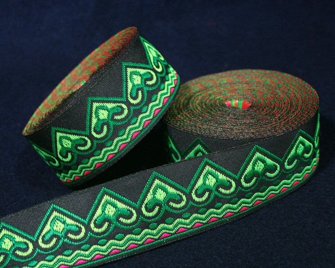 3cm Hmong Ribbon Full Roll is AVAILABLE Green/pink - Etsy