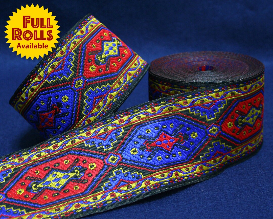 5cm Hmong Ribbon Full Roll is AVAILABLE Blue/red/yellow Square Hmong ...