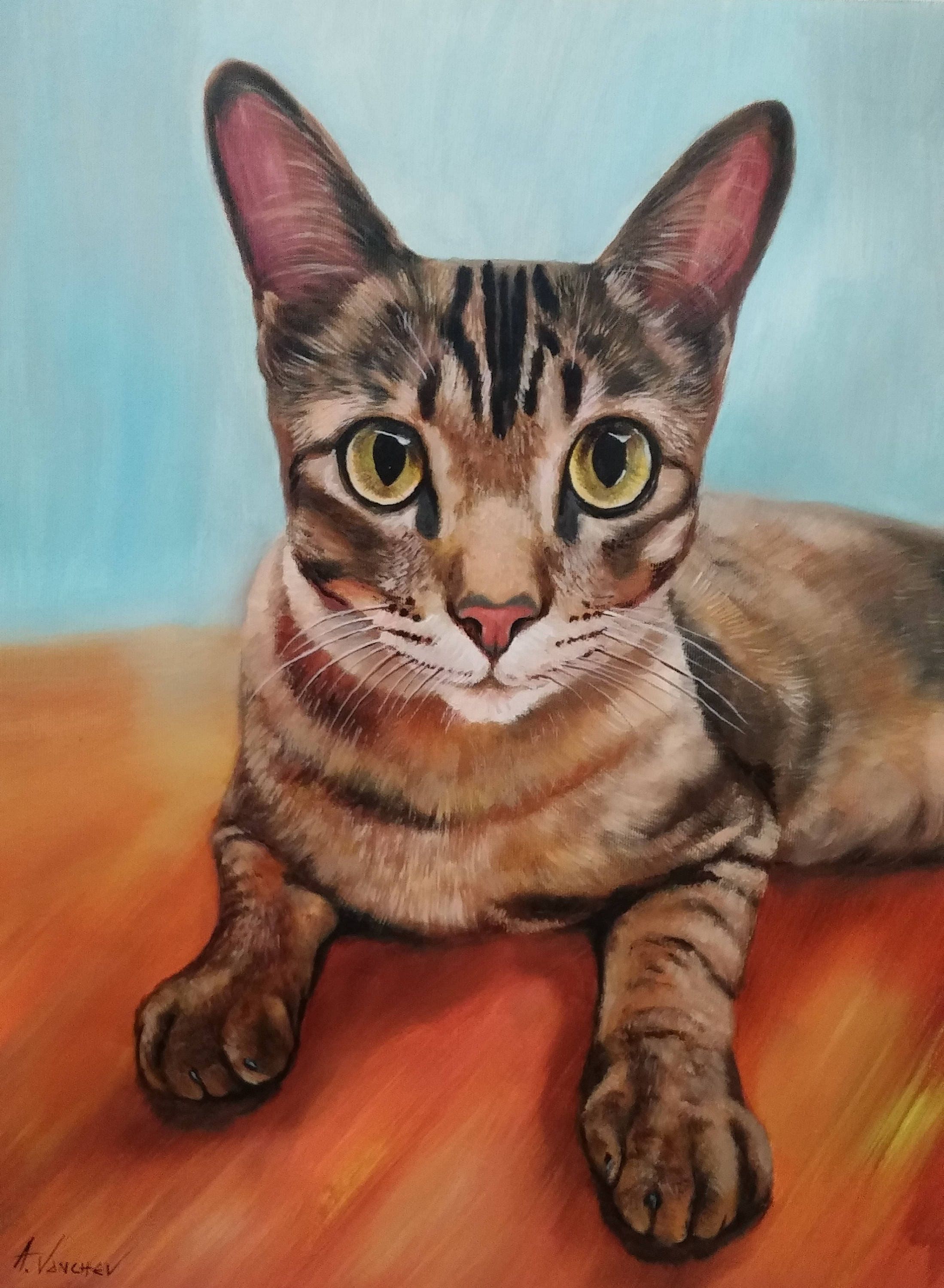 Custom Cat Painting Cat Oil Portrait Custom Portrait | Etsy