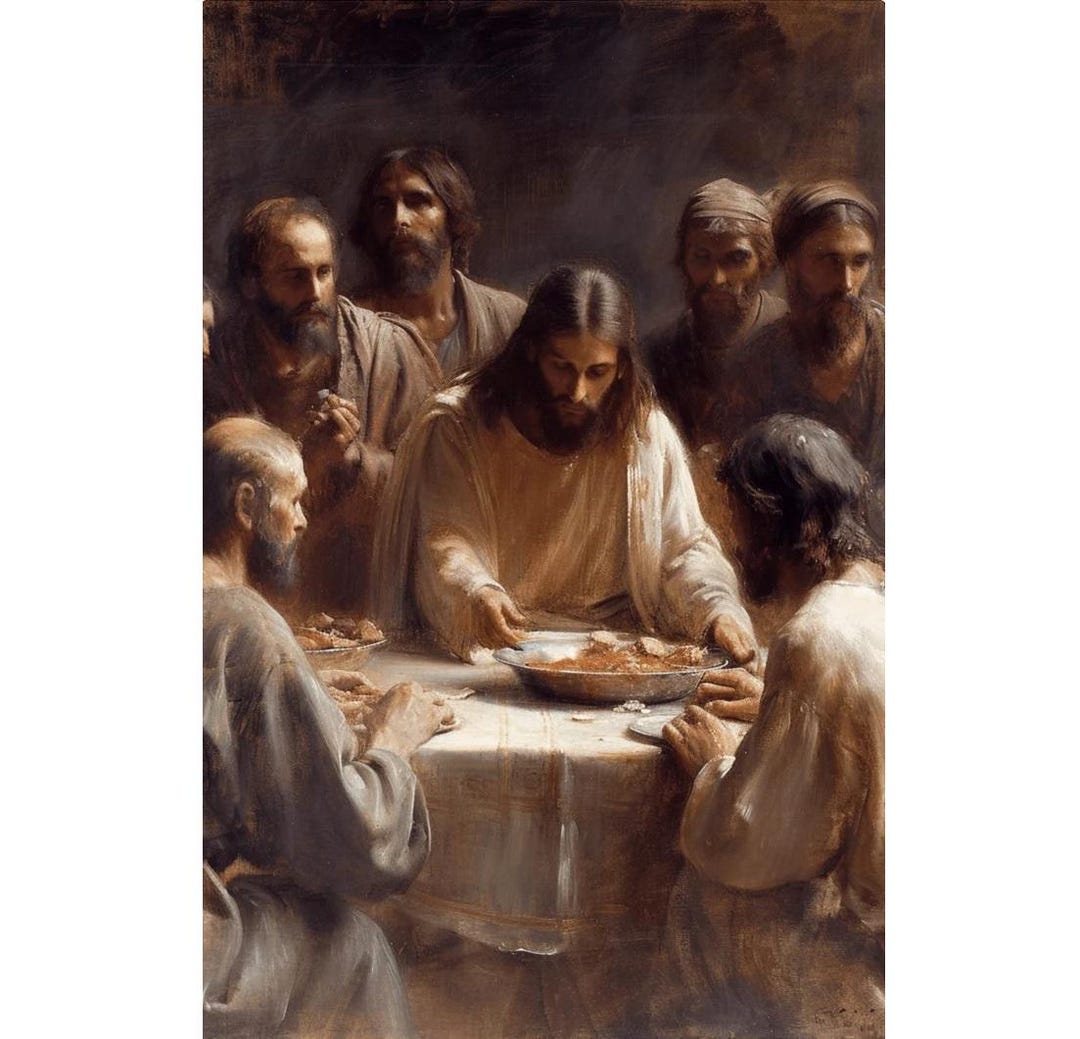 Jesus Christ, Last Supper, Custom Painting, Christian Icon, Oil ...