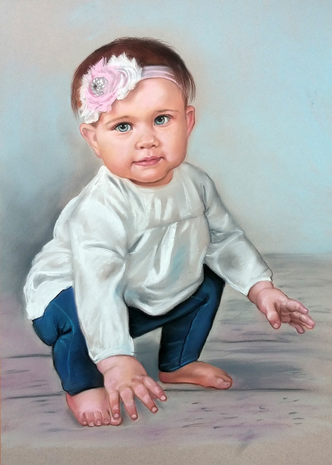 Baby Portrait, Illustration, Portrait From Photo, Custom Portrait ...