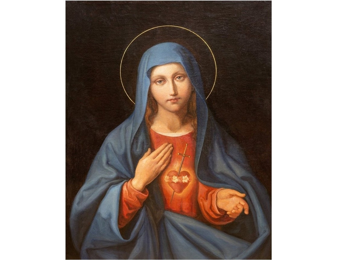 Virgin Mary Iconpainting Holy Mother Santa Maria Hand | Etsy