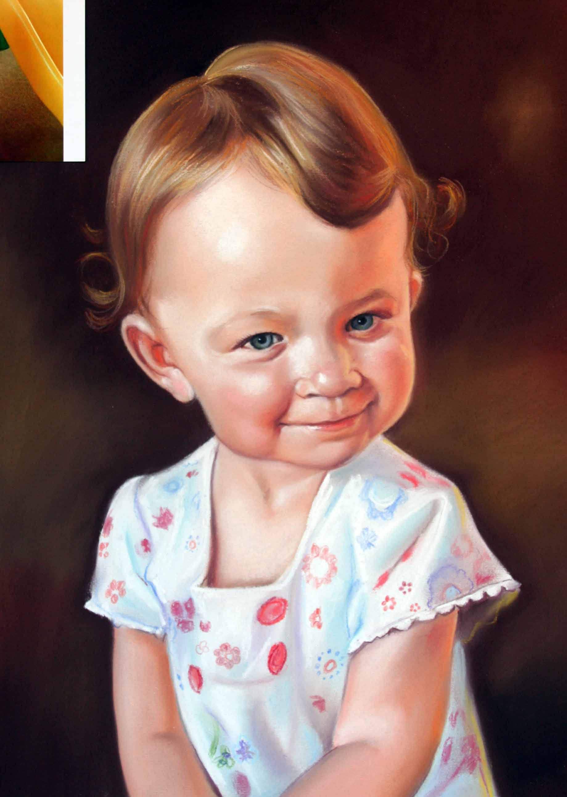 Baby Portrait Illustration Portrait From Photo Custom | Etsy