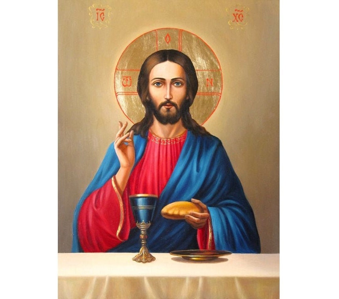 Jesus Christ, Icon, Painted Icon,catholic, Christian, Oil Painting ...