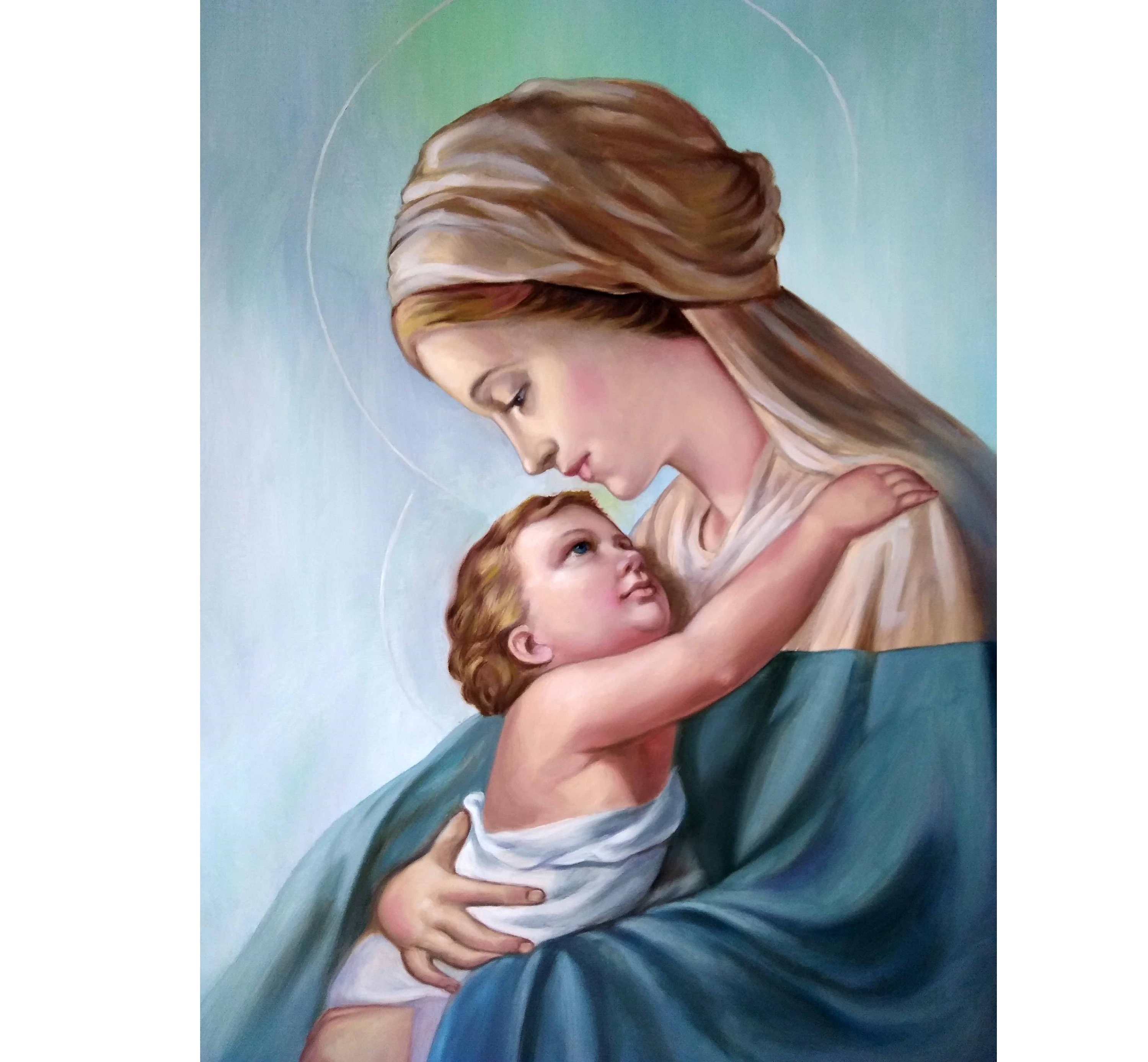 Virgin Mary Iconpainting Holy Mother Santa Maria Hand | Etsy