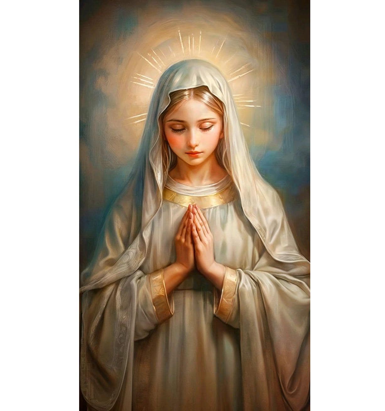 Virgin Mary Icon, Real Painting, Holy Mother, Santa Maria, Hand Painted ...