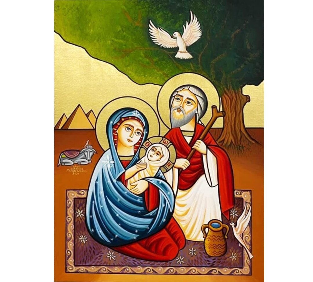 Holy Family Icon, Coptic Art, Painting, Hand Painted Icon, Handmade ...