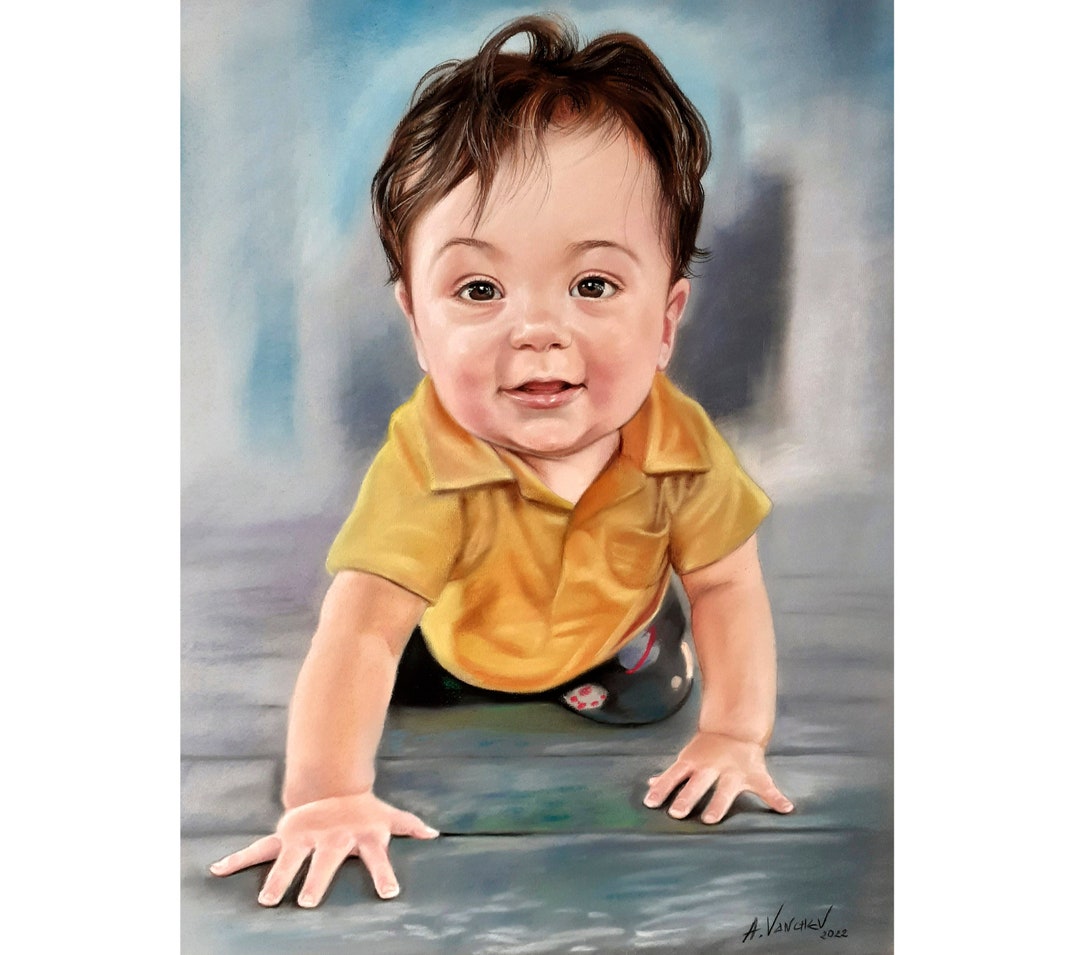 Baby Portrait, Baby Portrait, Illustration, From Photo, Custom Painting ...