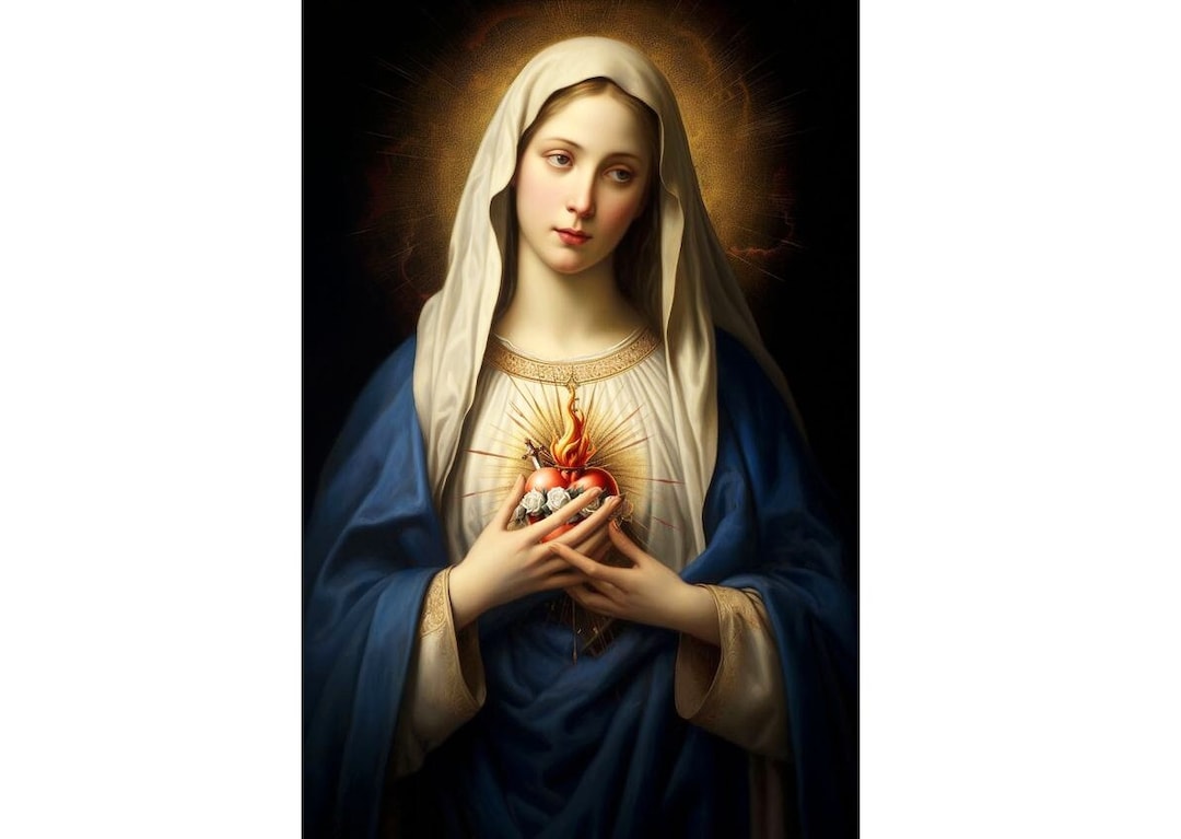 Virgin Mary Icon,painting, Holy Mother, Santa Maria, Hand Painted Icon ...