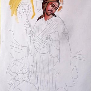 Good Shepherd, Jesus Christ, Coptic Icon, Painted Icon, Orthodox ...