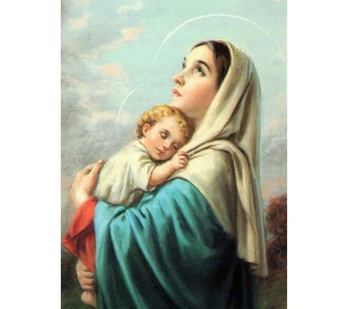 Virgin Mary Icon,painting, Holy Mother, Santa Maria, Hand Painted Icon ...