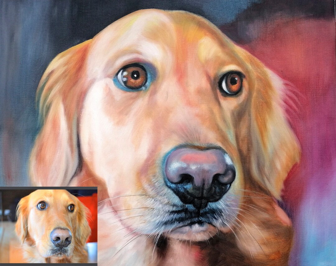 Dog Portrait, Oil Painting, Custom Pet Portrait, Pet Loss, Animal ...
