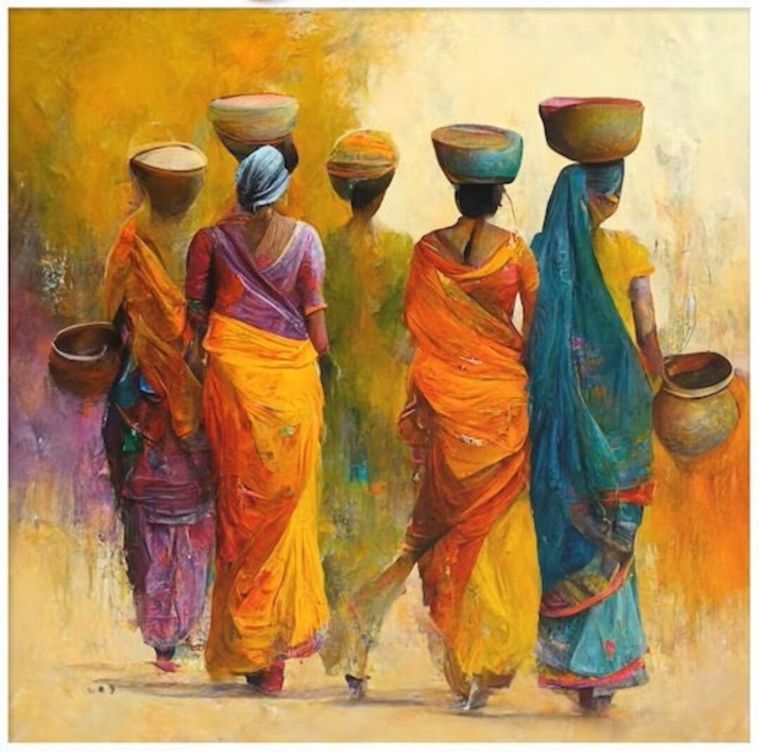 Custom Painting Indian Women Art Reproduction Oil on - Etsy