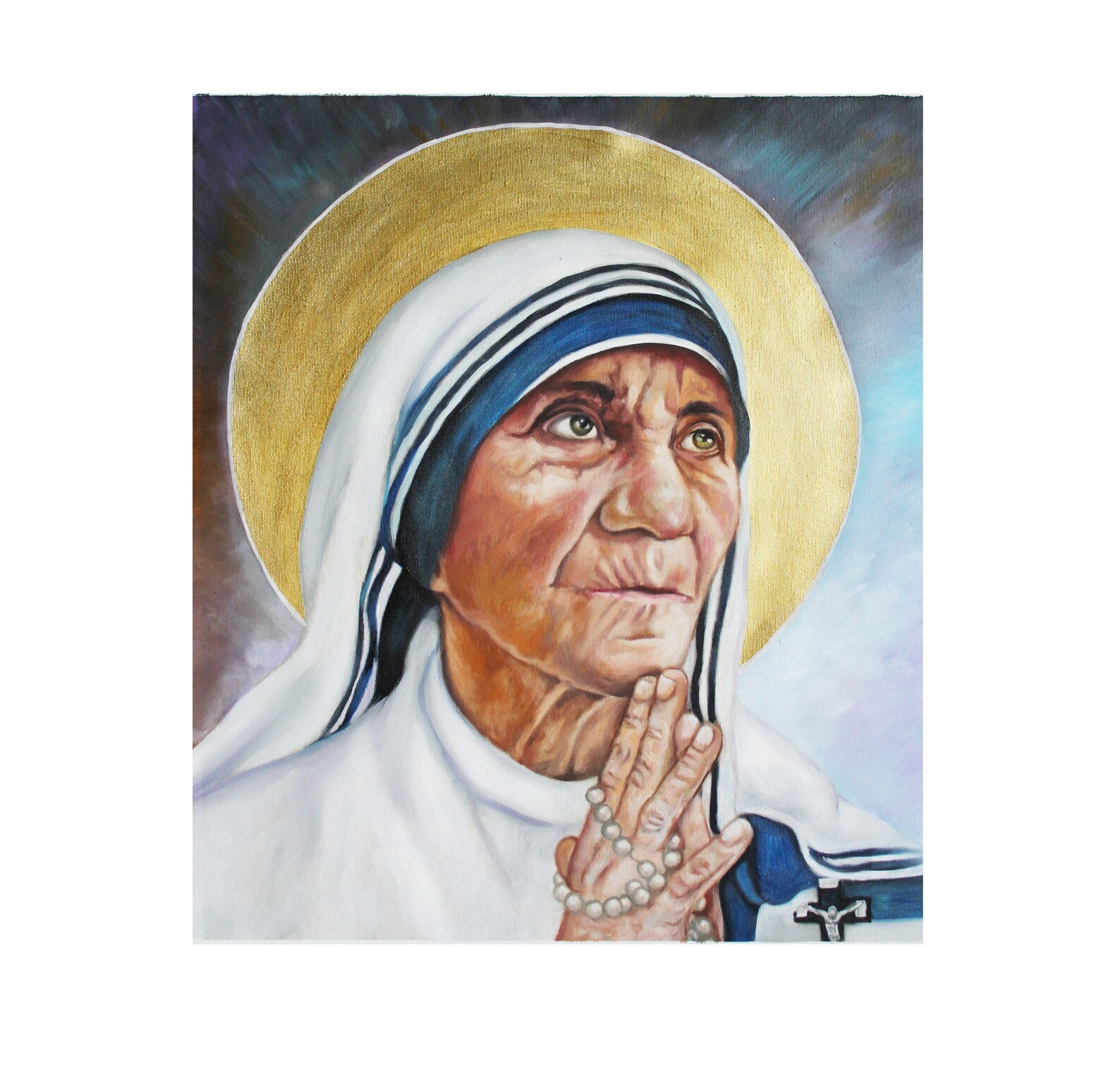 Mother Teresa Icon Custom Painting Mother Teresa Hand - Etsy