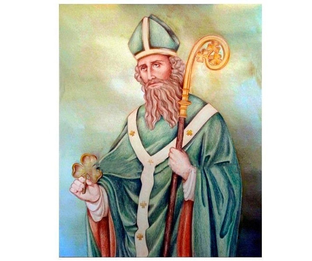 St Patrick, Icon, Painting, Catholic Icon, Custom Painting, Hand ...