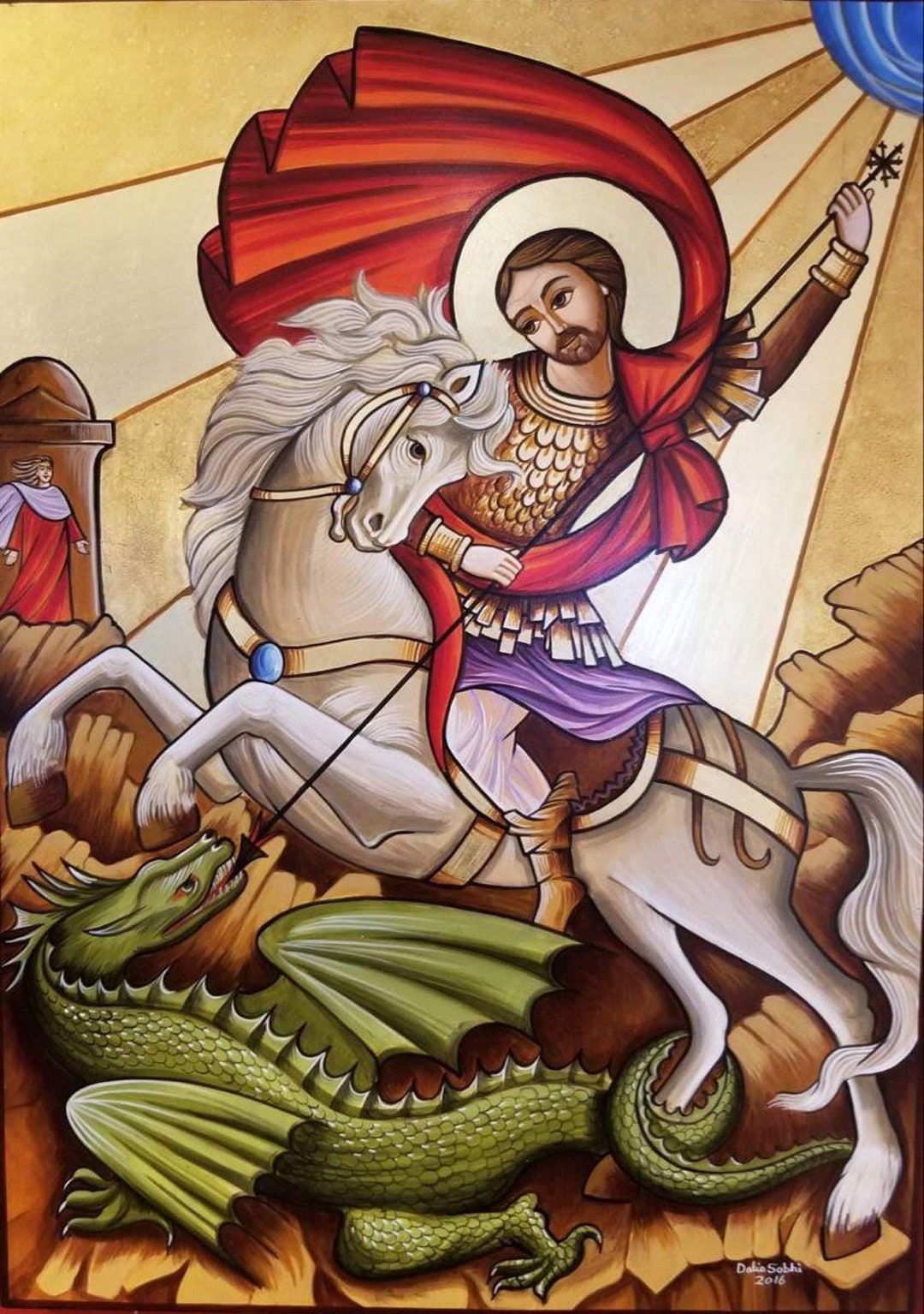 Sait George, Coptic Art, Snt.george Icon, Painting, Hand Painted Icon ...