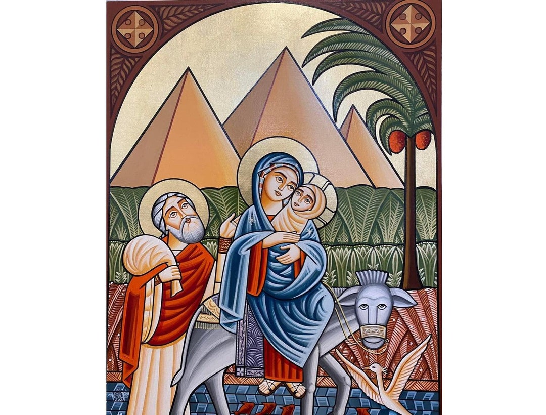 Holy Family Icon, Coptic Art, Painting, Hand Painted Icon, Handmade ...
