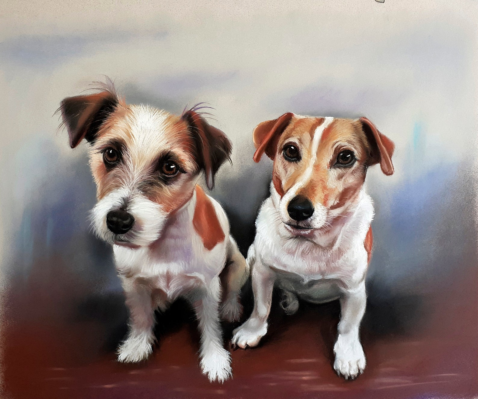 2 Dogs Painting Dog Portrait Oil Painting Custom Pet - Etsy