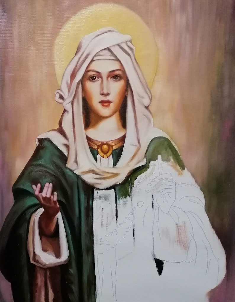 Virgin Mary Iconpainting Holy Mother Santa Maria Hand - Etsy
