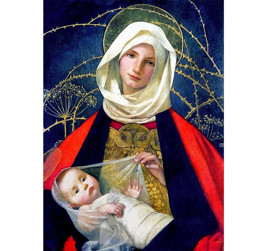 Virgin Mary Icon, Painting, Holy Mother, Santa Maria, Painted Icon ...