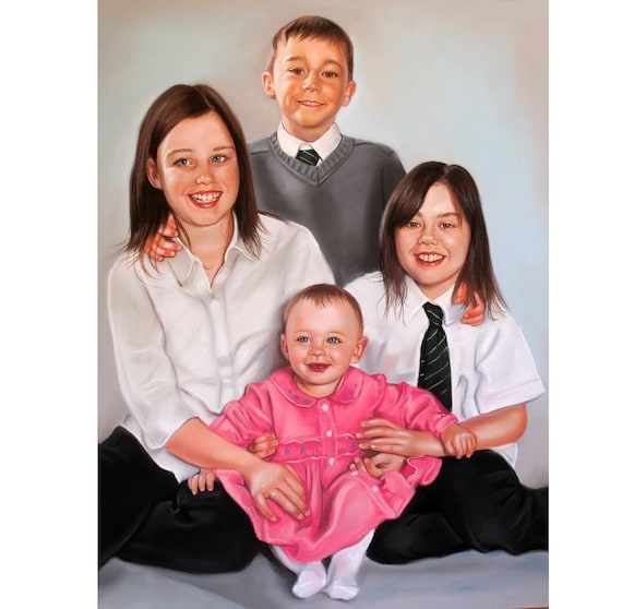 Family Portrait Big Size Family Painting Portrait From | Etsy