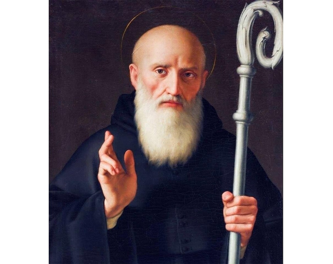 Saint Benedict Icon, Custom Painting, Hand Painted Icon, Catholic Icon ...