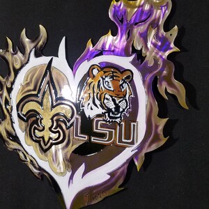 Saints and Tigers, 30x36, Saints Art, LSU Art, Sports Art, Football Art ...