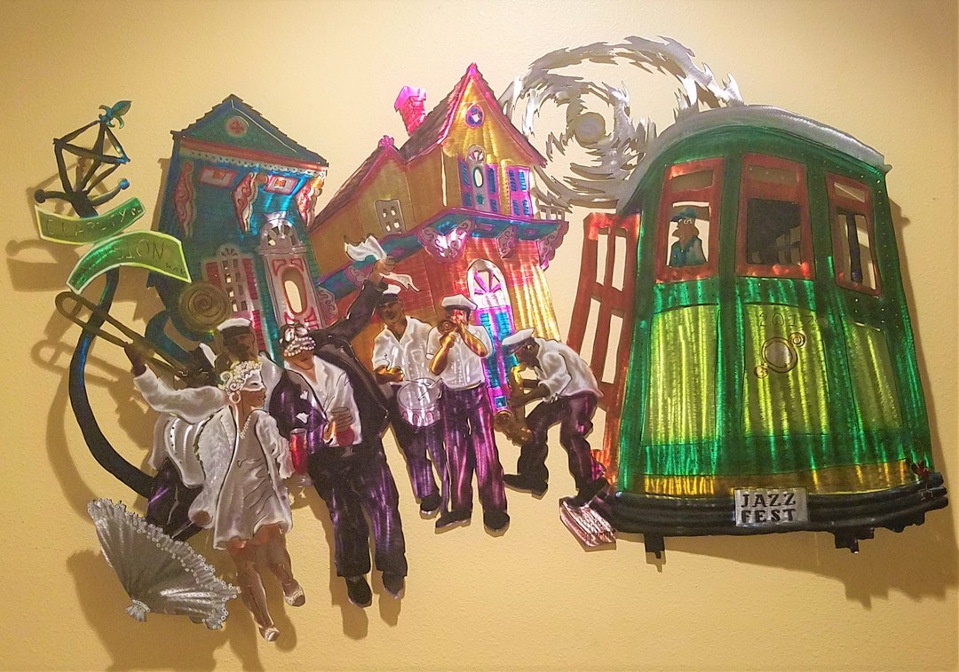 New Orleans Street Car Second Line, Jazz Fest, Street Sign, Lampost ...