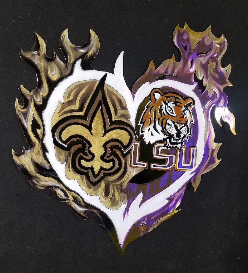 Saints and Tigers, 30x36, Saints Art, LSU Art, Sports Art, Football Art ...
