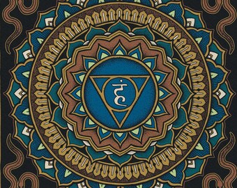 Throat Chakra Blue Chakra Unique Mandala Dot Art 10 Wood Square Art ...