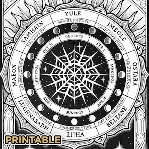 Printable Wheel of the Year Pagan Calendar - Etsy