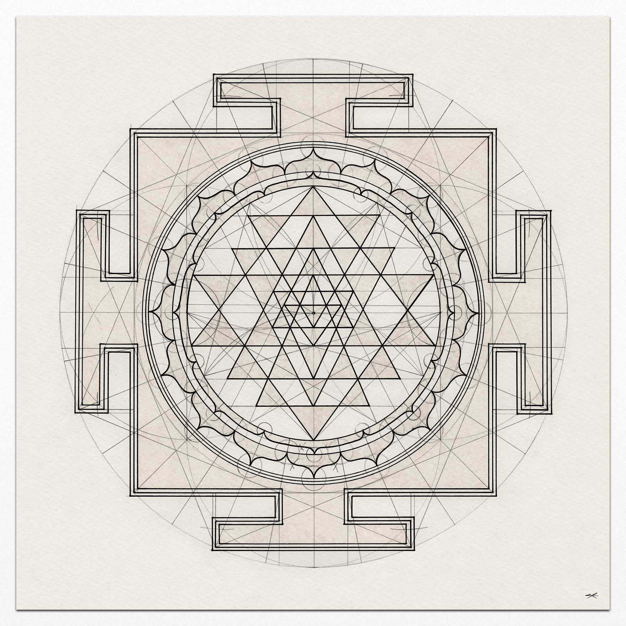 Sacred Geometry Sri Yantra Art Print - Etsy Canada
