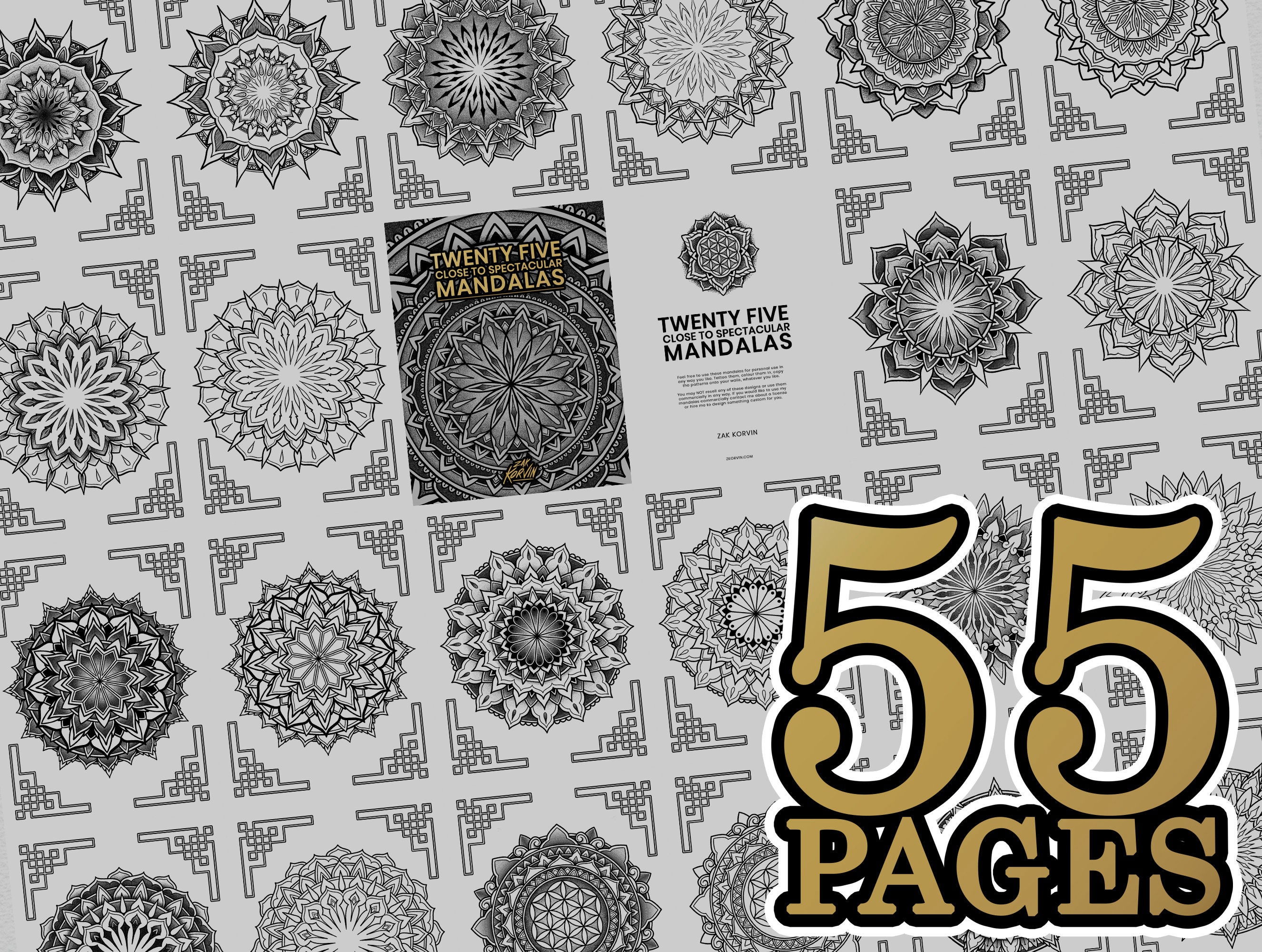 25 Mandalas Book | Sacred Geometry Tattoo Flash by Zak Korvin ...