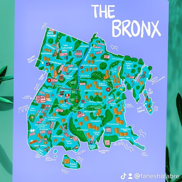 Bronx Map - Etsy