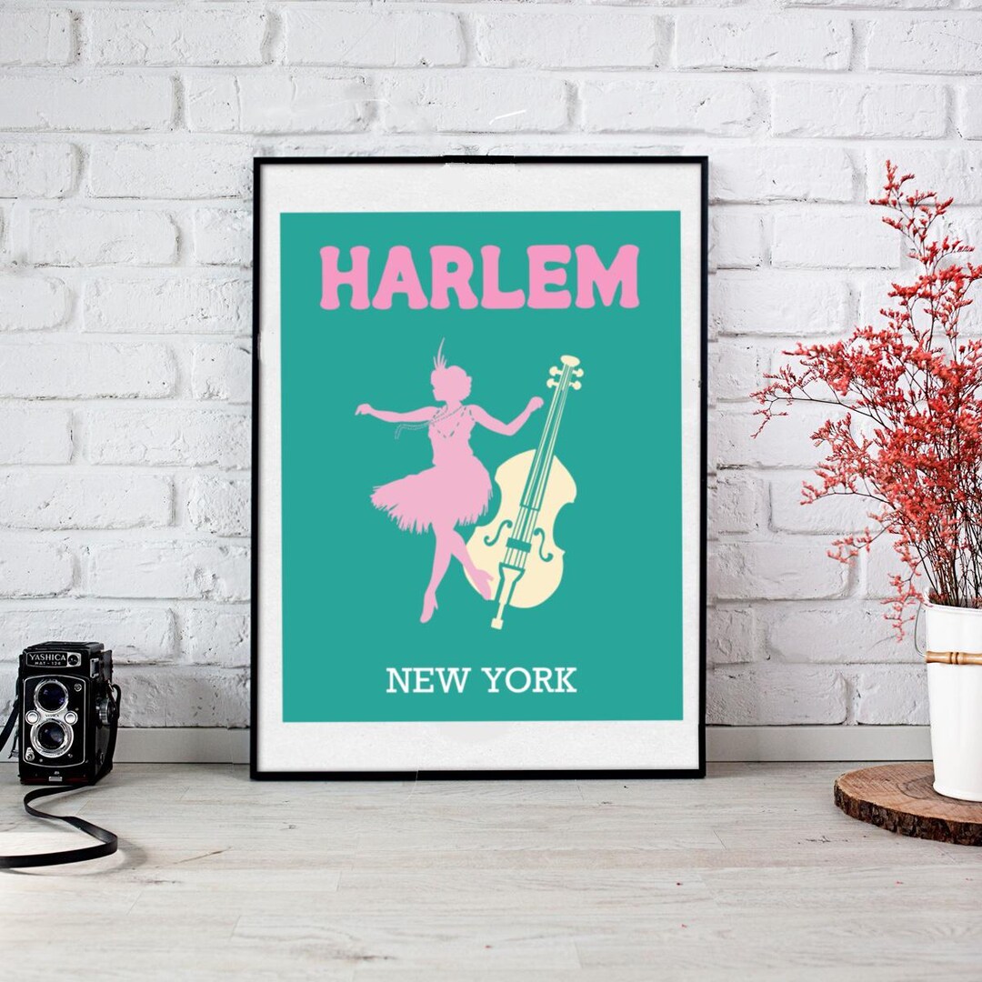 Harlem New York Art Deco Print, Vintage Jazz Age Poster, Roaring 20s ...