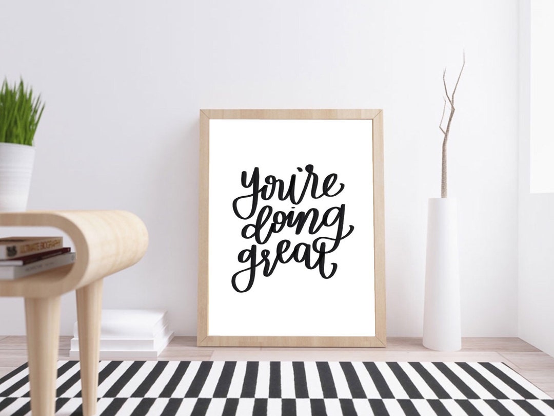 You're Doing Great Inspirational Print Wall Hanging Art - Etsy
