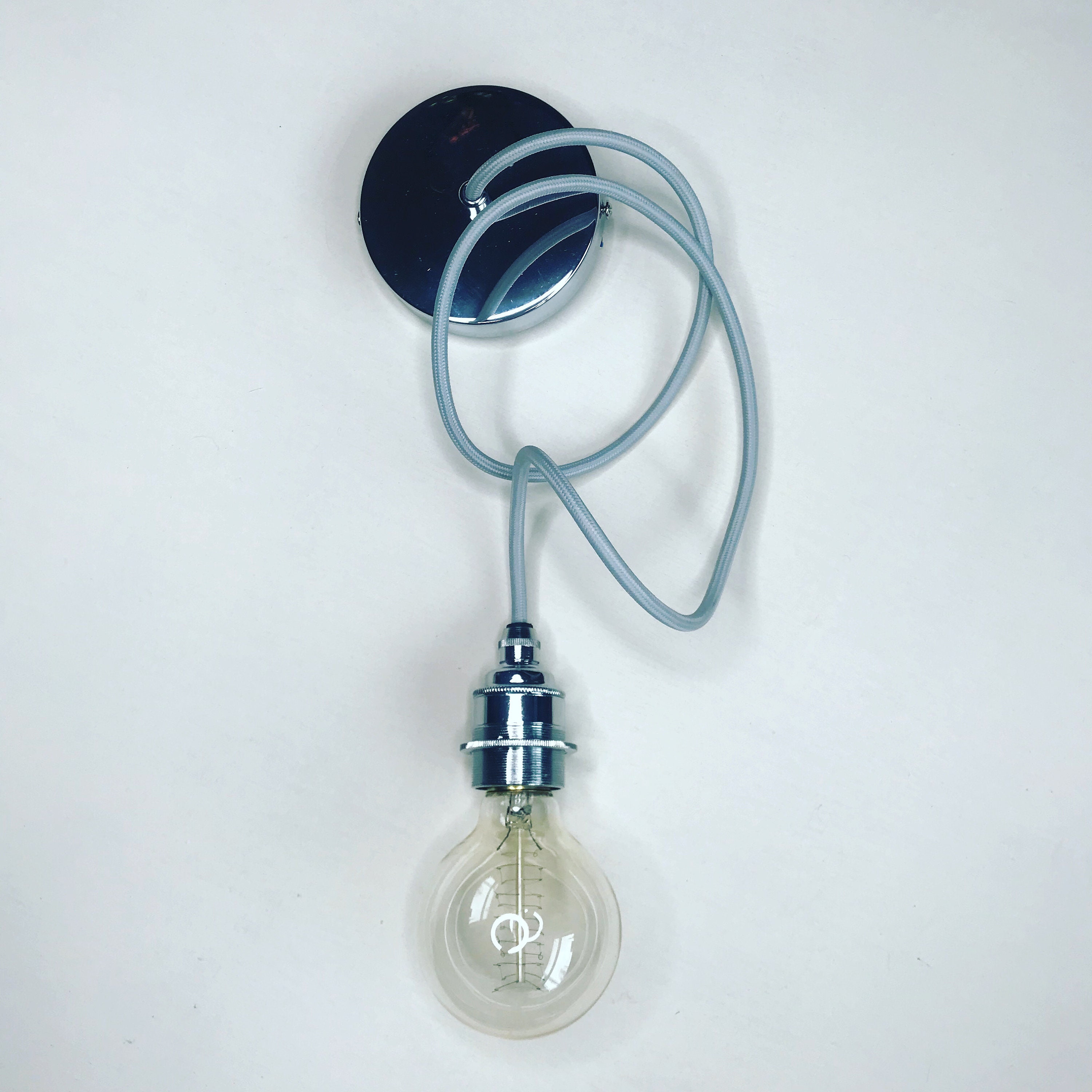 Grey Electrical Fabric Cable Set Bakelite With Chrome Silver - Etsy