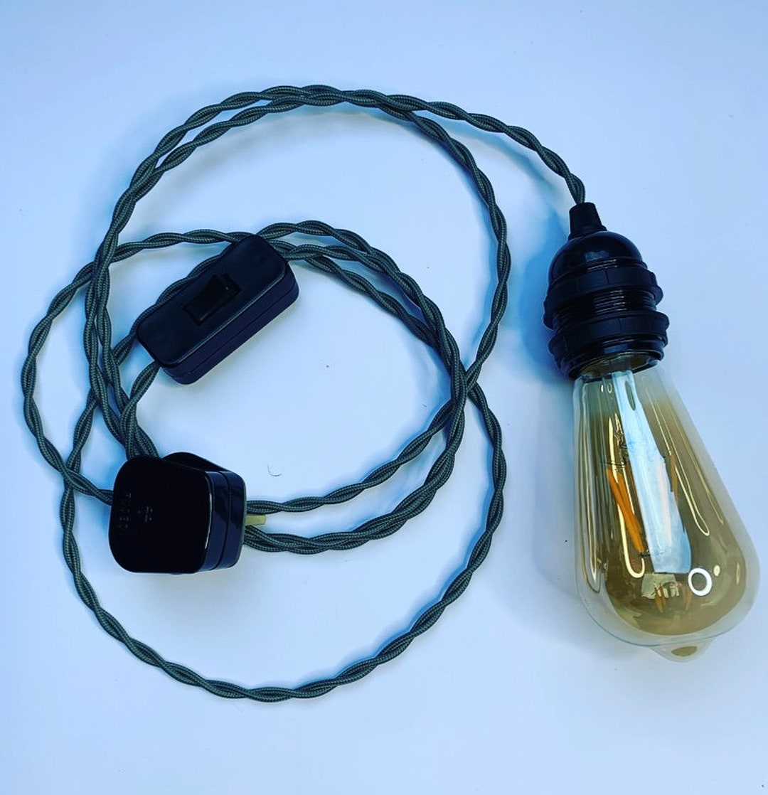 Grey Twist Electrical Cable Set E27 Lighting Cable Edison - Etsy