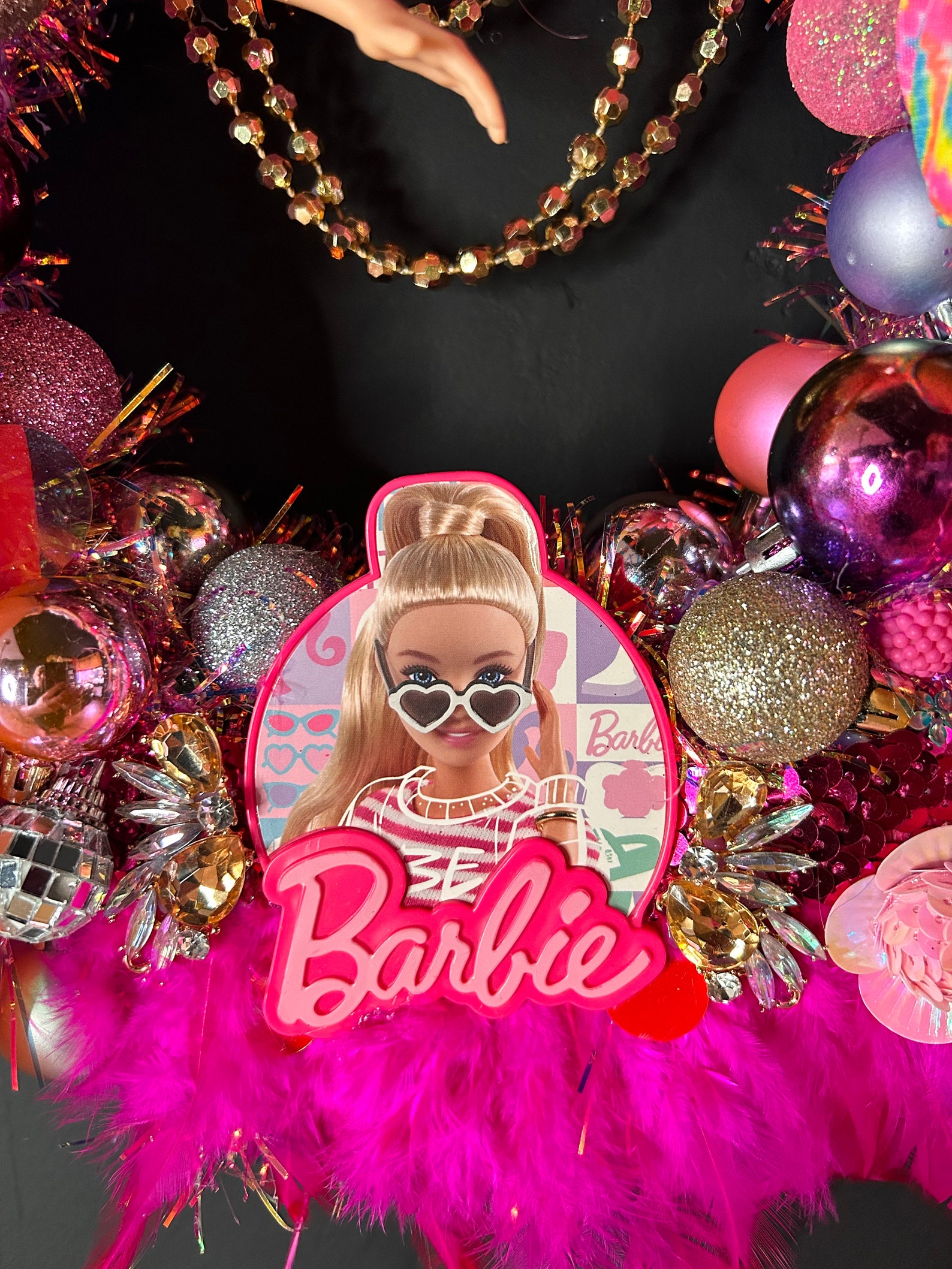 Kitsch Barbie Ken Christmas Bauble Pink Wreath Xmas Wall Decoration - Etsy