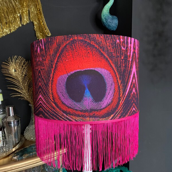 Red Lampshade - Etsy UK