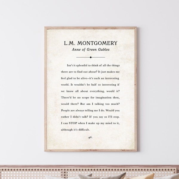 L M Montgomery Quote - Etsy