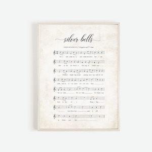 Silver Bells Sheet Music, Printable, Silver Bells Sign, Christmas Carol ...