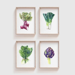 Vegetable Printable, Set of 4, Kitchen Wall Decor, Kitchen Art, Kitchen ...