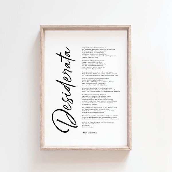 Max Ehrmann Poem - Etsy