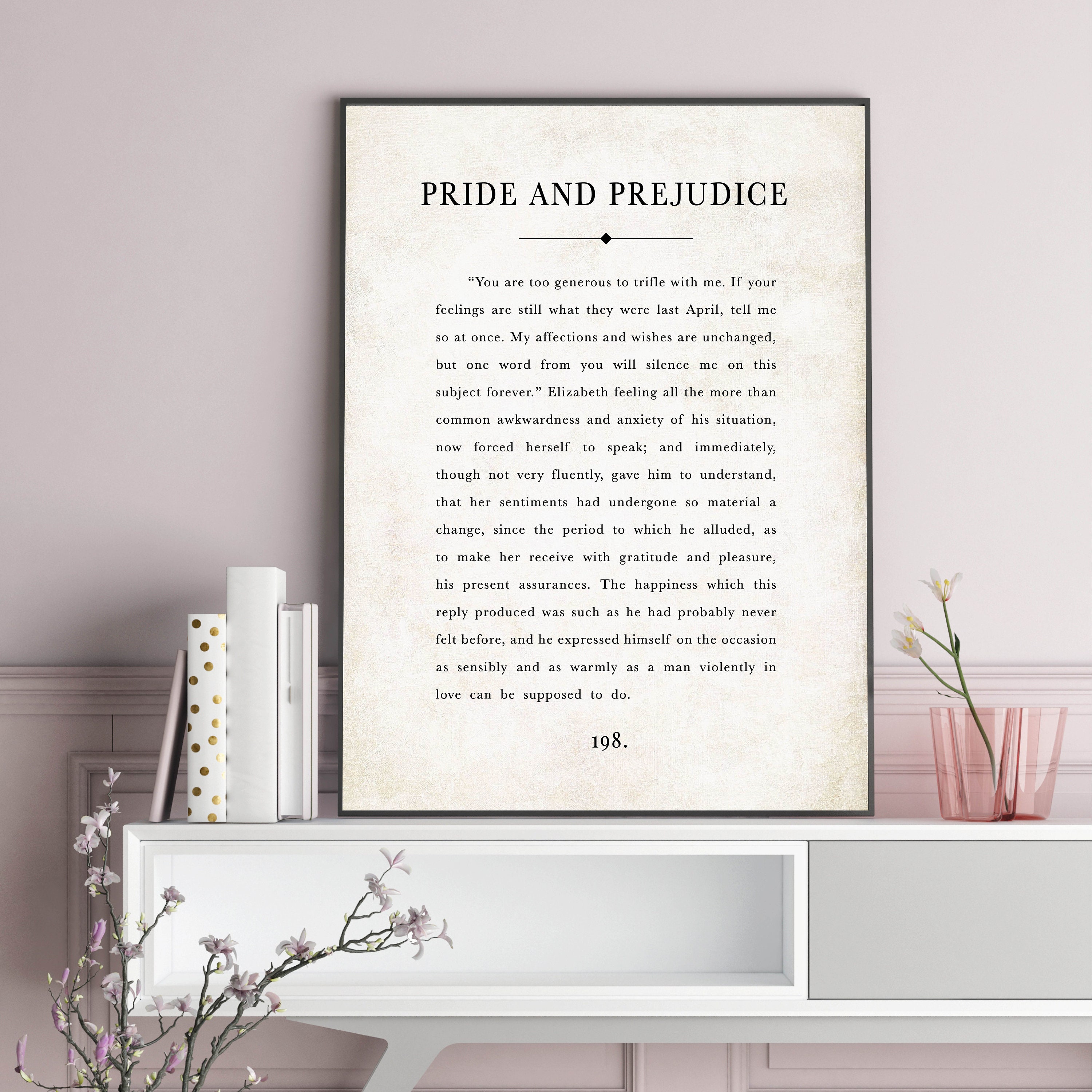 Pride and Prejudice Gift First Page of First Chapter Jane | Etsy