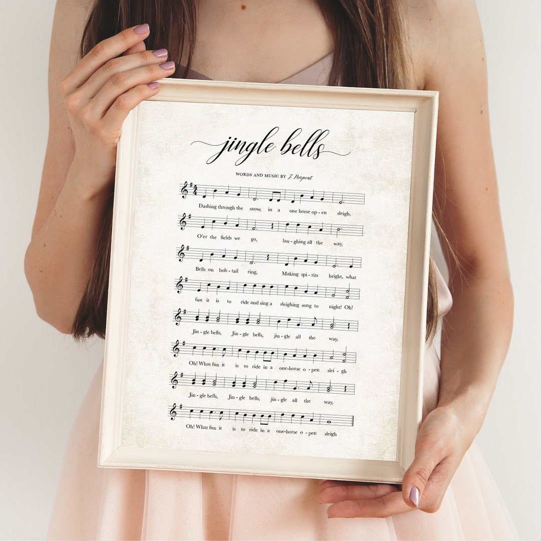 Jingle Bells Sheet Music, Poster, Wall Art, Xmas Decor, Festive ...