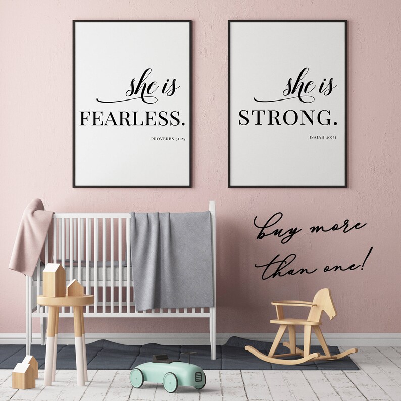 She Is Fearless Proverbs 31 25 Bible Verse Biblical Quote Etsy