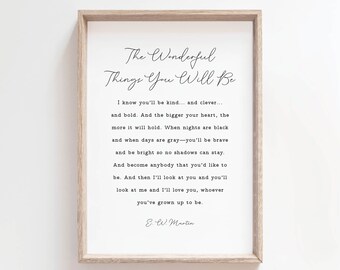 The Wonderful Things You Will Be, Literature Printable, Book Page Quote ...