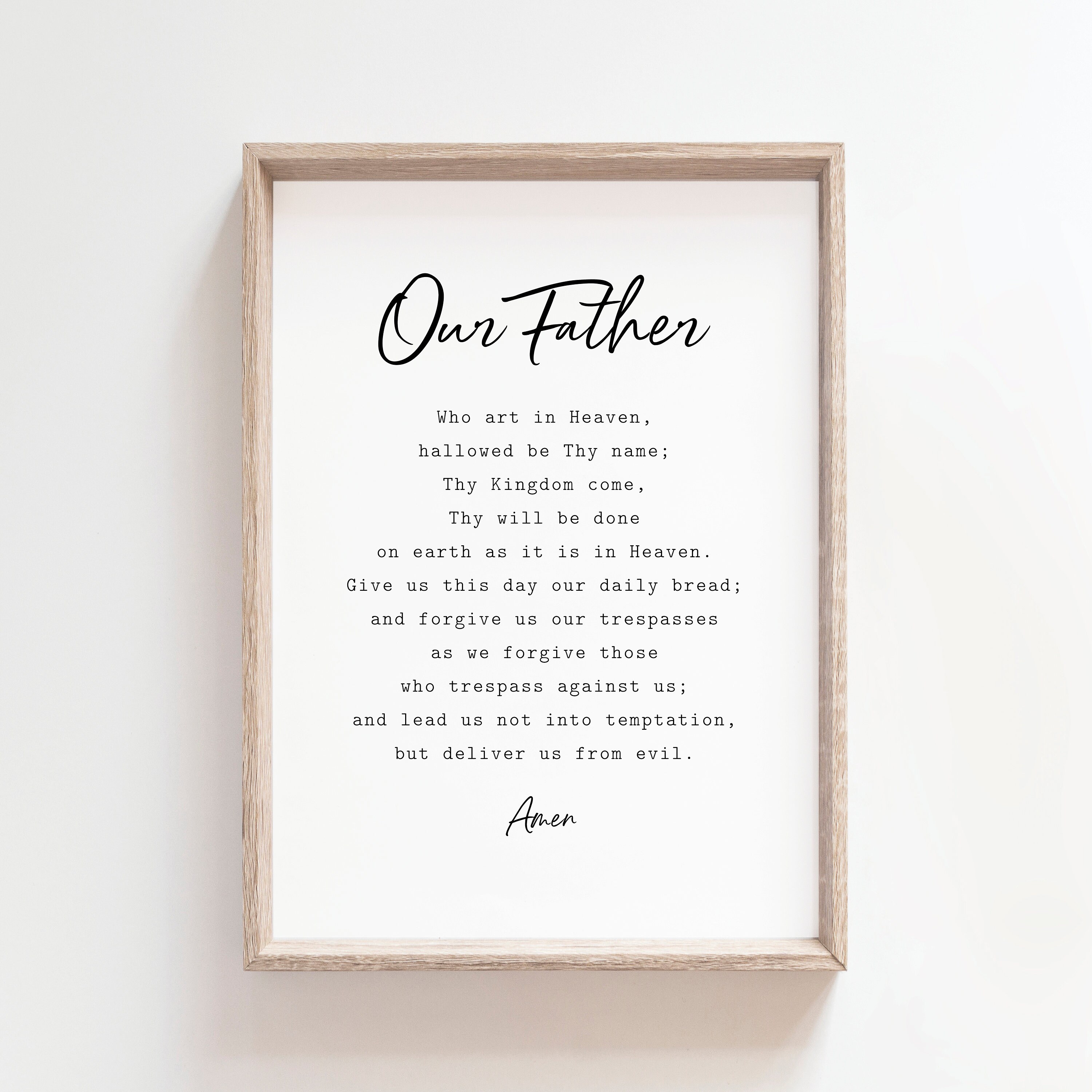 Our Father Matthew 6:9-13 the Lord's Prayer Modern | Etsy